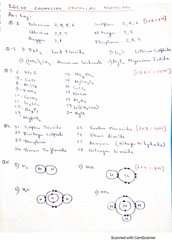Chemical Bonding_Worksheet_IGCSE_Chemistry and Ans Key | Teaching Resources