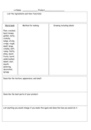 Differentiated evaluation sheets for food tech | Teaching Resources