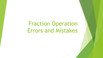 Fractions operations errors | Teaching Resources
