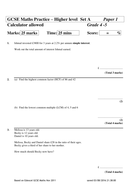 GCSE Maths - Mini exam practice papers | Teaching Resources