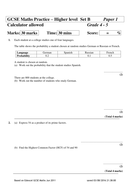 GCSE Maths - Mini exam practice papers | Teaching Resources