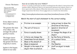 Forces revision mat KS3 | Teaching Resources