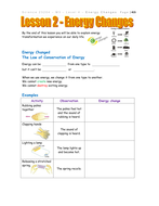 Energy Changes (Physics) | Teaching Resources