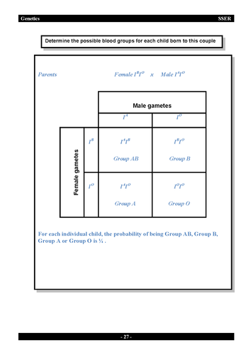 BioA_3.7.1 Genetics - Workbook & Answers | Teaching Resources