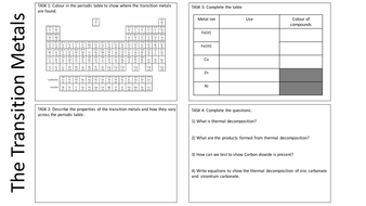 Transition Metals OCR C4 | Teaching Resources
