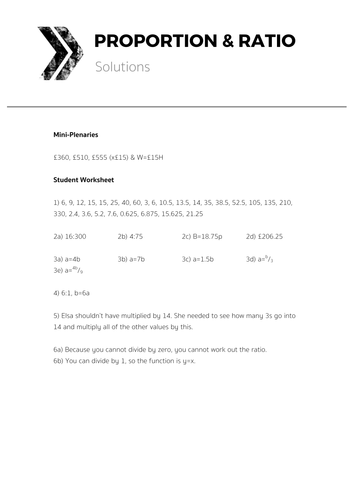 Proportion - Complete Unit of Work | Teaching Resources