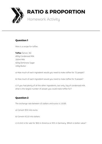 Proportion - Complete Unit of Work | Teaching Resources