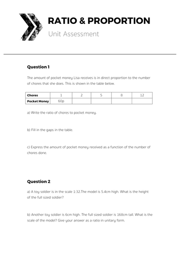 Proportion - Complete Unit of Work | Teaching Resources