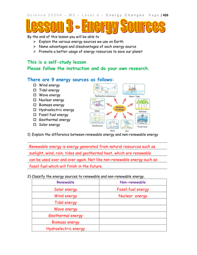Energy Sources (Physics) | Teaching Resources
