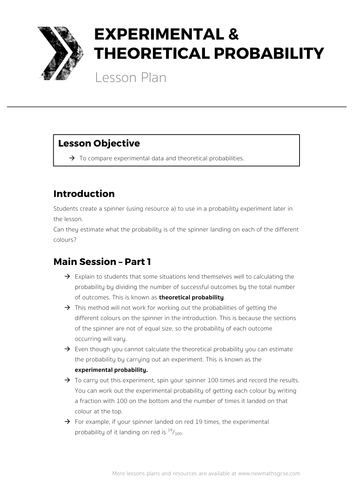 Experimental & Theoretical Probabilities - Complete Lesson | Teaching ...