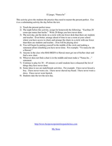 Spanish Present Perfect Activity | Teaching Resources