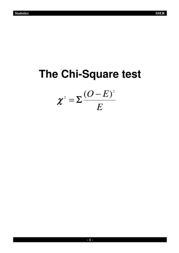 BioA_3.7.1 Statistics - Chi Squared Test Spreadsheet | Teaching Resources