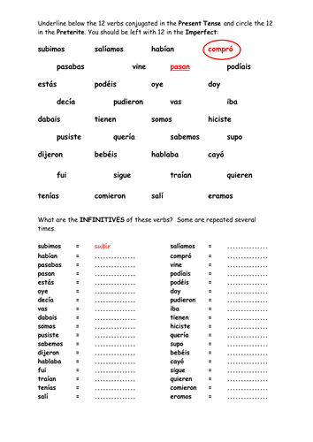 KS5/KS4 Spanish: Mixed Tenses – Present, Preterite, Imperfect ...
