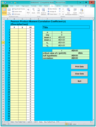 3.4.7.4 Statistics - Pearsons PMCC Test - Spreadsheet | Teaching Resources