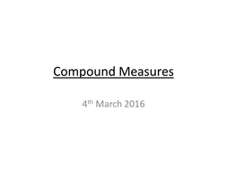 Compound Measures KS3 | Teaching Resources