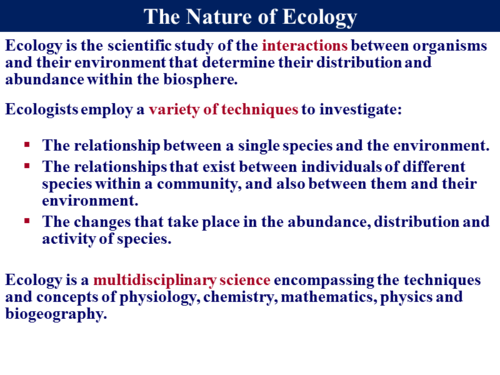 BioA_3.7.4 Ecology 1 - Introductory Concepts | Teaching Resources