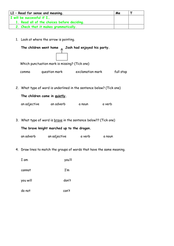 SPAG test practise year 2 by caroline810 - Teaching Resources - TES