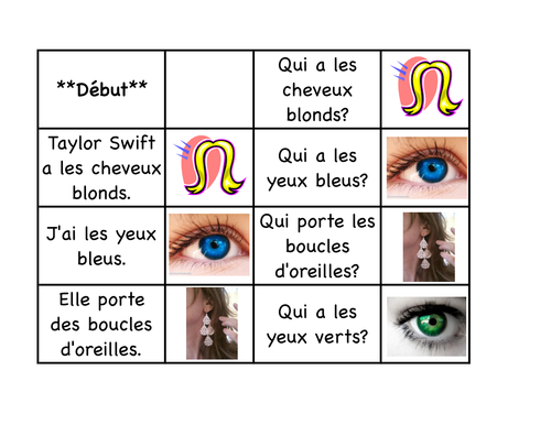 Physical Descriptions - "J'ai, qui a" French Race Cards - French ...