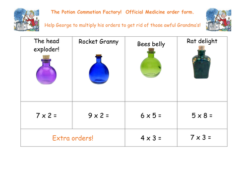 George's Marvellous Medicine Multiplication lesson pack | Teaching ...