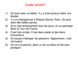 Jouer/faire + preposition | Teaching Resources