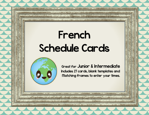 French School Schedule Cards - School Subjects/ L'Horaire | Teaching ...