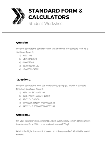 Indices & Standard Form - Complete Unit of Work | Teaching Resources