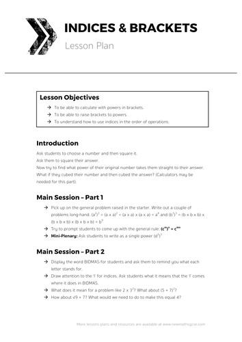 Indices & Standard Form - Complete Unit of Work | Teaching Resources