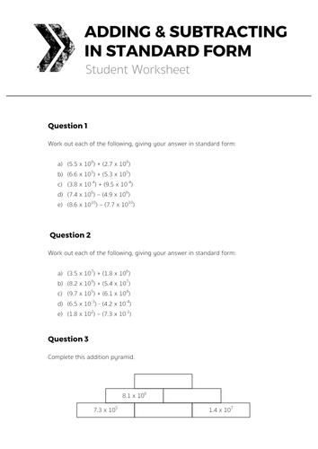Indices & Standard Form - Complete Unit of Work | Teaching Resources