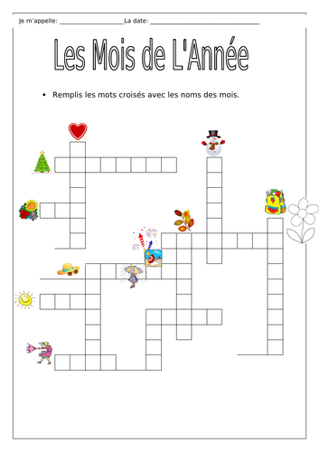 FRENCH - Months & Seasons - Les Mois de l'Année et Les Saisons ...