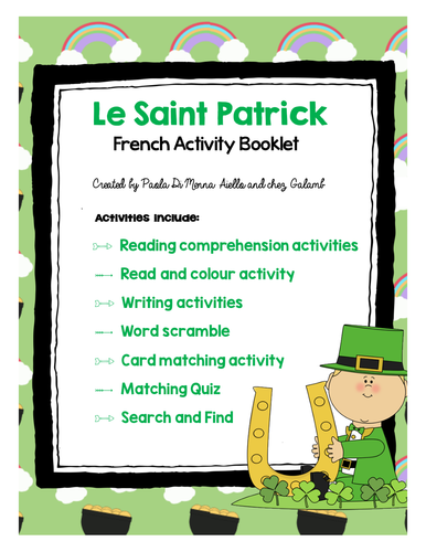 La Saint-Patrick French Booklet (Primary French/FSL) | Teaching Resources