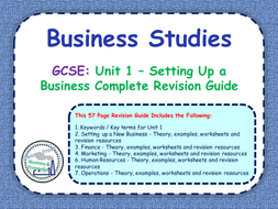 GCSE Business Studies - Complete Revision Guide - Unit 1: Setting Up a ...