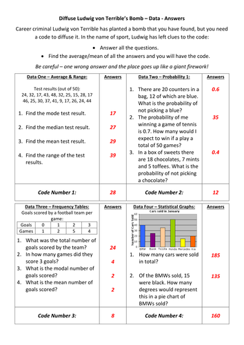 Ludwig von Terrible's DANG Bombs - Revision | Teaching Resources
