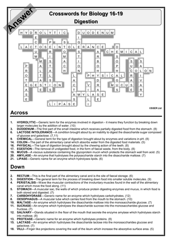 BioA_Crosswords - Set 1 (Answers Provided) | Teaching Resources