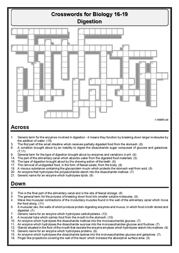 BioA_Crosswords - Set 1 (Answers Provided) | Teaching Resources