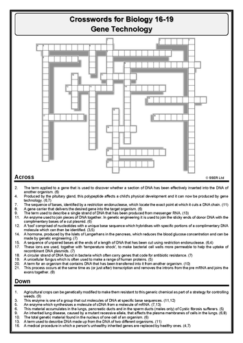 BioA_Crosswords - Set 4 (Answers Provided) | Teaching Resources