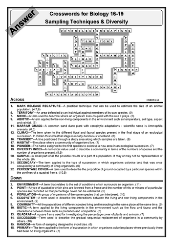 BioA_Crosswords - Set 4 (Answers Provided) | Teaching Resources
