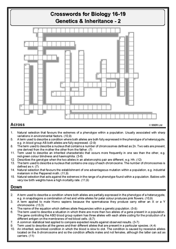 BioA_Crosswords - Set 4 (Answers Provided) | Teaching Resources