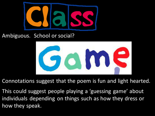 Edexcel Literature Poetry (Conflict) - 'The Class Game' by Mary Casey ...