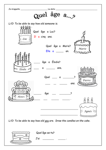 FRENCH - How old are you? - Quel âge as-tu? et C'est quand ton ...