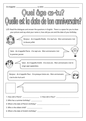 FRENCH - How old are you? - Quel âge as-tu? et C'est quand ton ...