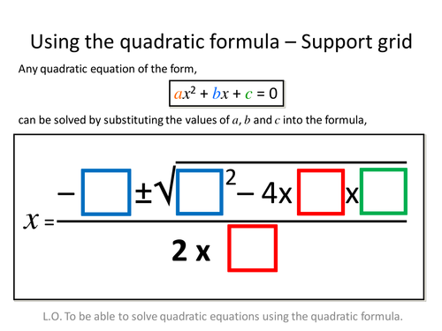 Quadratic Formula Differentiated Worksheets | Teaching Resources