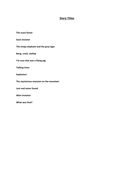 Creative Writing Story Titles | Teaching Resources