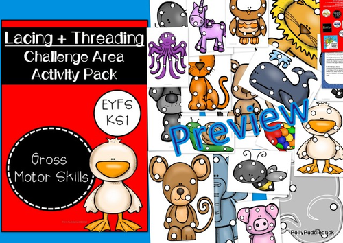Lacing and Threading Challenge Area Activity Pack (EYFS/KS1) | Teaching ...
