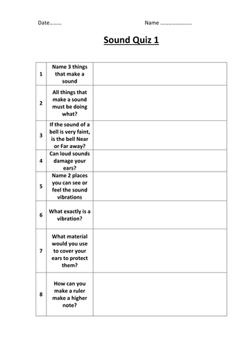 Sound quiz | Teaching Resources