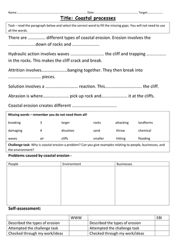 Coastal processes | Teaching Resources