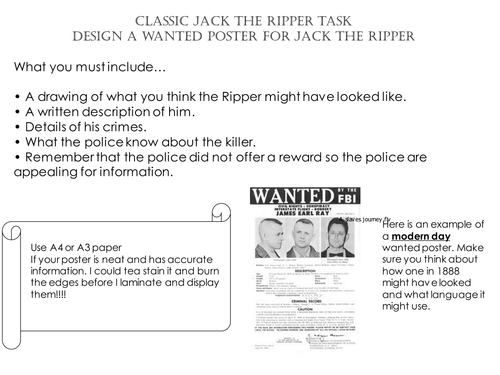 Jack the Ripper resource, activity and assessment package (15 resources ...