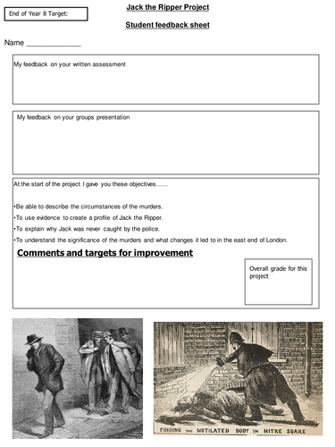 Jack the Ripper resource, activity and assessment package (15 resources ...