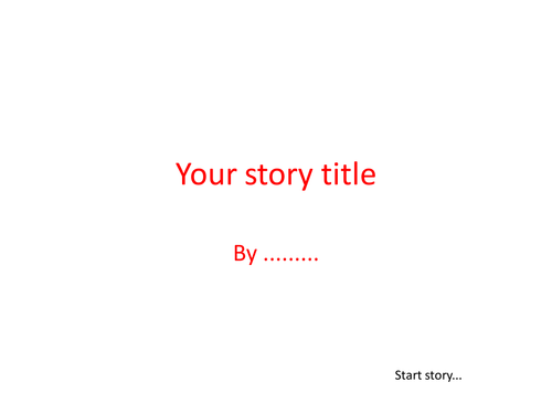 Plan For An Interactive Story Teaching Resources