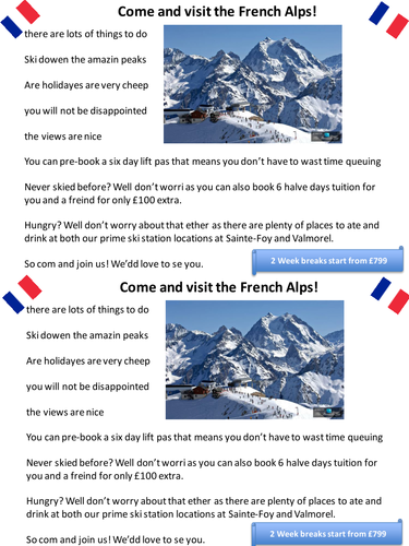 French Alps persuasive poster correct and improve exercise by ...