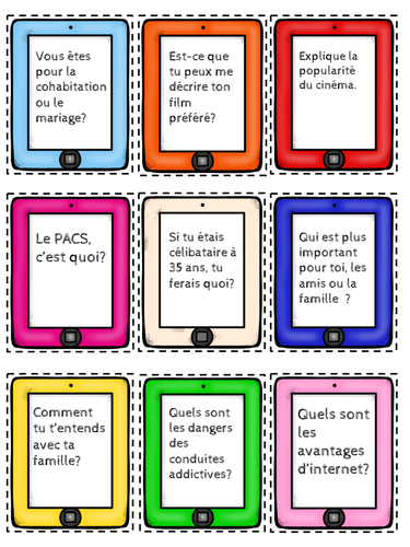 AS French - TWO speaking games with rules - Revise all topics ...